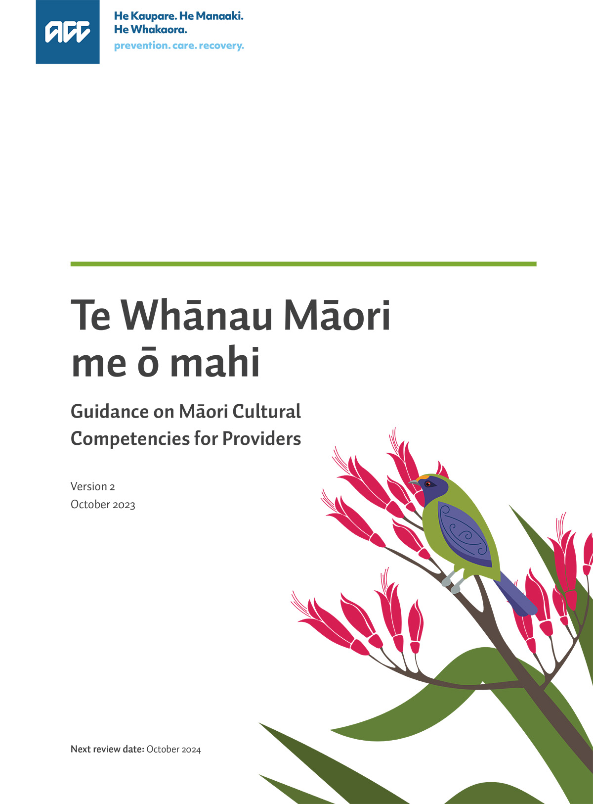ACC – Te whanau Maori me o mahi guidance – South Coast Psychology